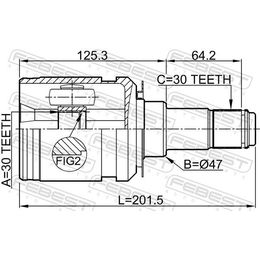 FEBEST Gelenksatz, Antriebswelle 0111grj150 Vorderachse f&uuml;r TOYOTA