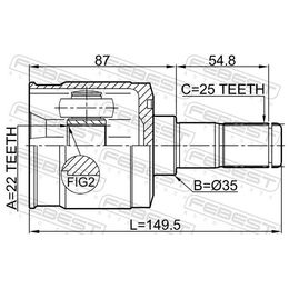 FEBEST Gelenksatz, Antriebswelle 1211cm10r Hinterachse f&uuml;r HYUNDAI