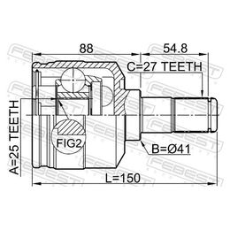 FEBEST Gelenksatz, Antriebswelle 1211tuc20lh Vorderachse links f&uuml;r HYUNDAI