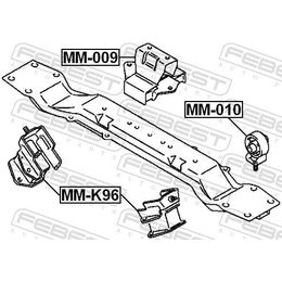 FEBEST Lagerung, Motor009 hinten f&uuml;r MITSUBISHI