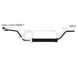 VEGAZ Mittelschalld&auml;mpfer fs570erns f&uuml;r Ford Volvo