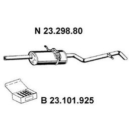 VEGAZ Endschalld&auml;mpfer ms247ebern hinten f&uuml;r Mercedes