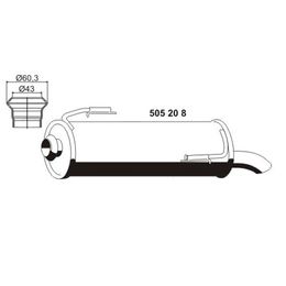 VEGAZ Endschalld&auml;mpfer pgs199erns hinten f&uuml;r TALBOT