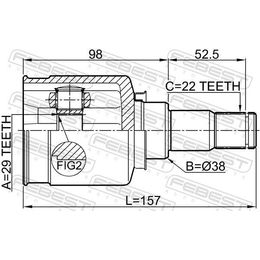 FEBEST Gelenksatz, Antriebswelle 1111t250 Vorderachse f&uuml;r GM
