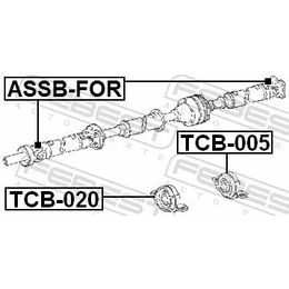 FEBEST Lager, Gelenkwellenmittellager tcb005 f&uuml;r TOYOTA