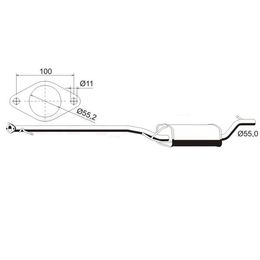 VEGAZ Mittelschalld&auml;mpfer fs469erns mitte f&uuml;r Ford
