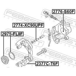 FEBEST Bremssattelhaltersatz 2377ct6f Vorderachse f&uuml;r VAG