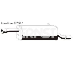 VEGAZ Endschalld&auml;mpfer fs647erns hinten f&uuml;r Ford