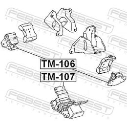 FEBEST Lagerung, Motor tm107 hinten f&uuml;r TOYOTA