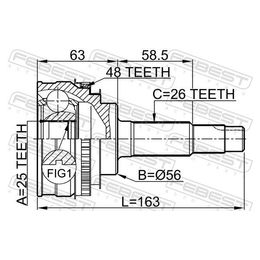 FEBEST Gelenksatz, Antriebswelle 0110065a48 Vorderachse f&uuml;r TOYOTA