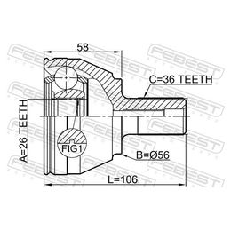 FEBEST Gelenksatz, Antriebswelle 2110cb4td Vorderachse f&uuml;r Ford