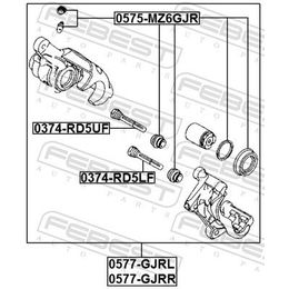 FEBEST Bremssattel 0577gjrl Hinterachse links f&uuml;r MAZDA