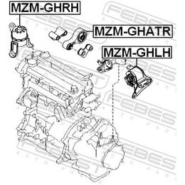 FEBEST Lagerung, Motor mzmghrh vorne rechts f&uuml;r MAZDA