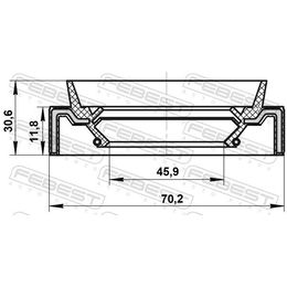 FEBEST Wellendichtring, Differential 95jas47701232c hintere Gelenkwelle an Verteilergetriebe f&uuml;r GM ALFAROME/Fiat/LANCI Chrysler Ford