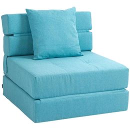 HOMCOM Schlafsessel,, Blau, Textil, 70x61x70 cm, Wohnzimmer, Sessel, Schlafsessel