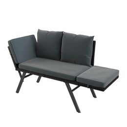 Juskys Gartenbank, Schwarz, Kunststoff, Gartenm&ouml;bel, Gartenm&ouml;bel-Sets