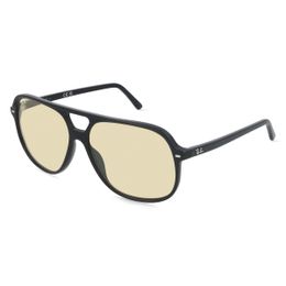 Ray-Ban RB2198 BILL | Unisex-Sonnenbrille | Fassung: Vollrand, Quadratisch, Acetat, Schwarz | Glasfarbe: Gelb