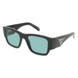 Prada PR10ZS | Herren-Sonnenbrille | Fassung: Vollrand, Quadratisch, Acetat, Schwarz | Glasfarbe: Gr&uuml;n
