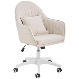 Livetastic Drehstuhl, Beige, Metall, Kunststoff, Textil, F&uuml;llung: Schaumstoff, Drehkreuz, 83-93x59 cm, Sitzfl&auml;che 360&deg; drehbar, Arbeitszimmer, B&uuml;rost&uuml;hle, Drehst&uuml;hle