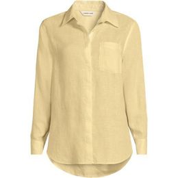 LANDS' END Premium Reinleinen-Bluse f&uuml;r Damen in Plus-Gr&ouml;&szlig;e, Damen, size: plus, Gelb, Leinen, by Lands' End
