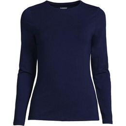 LANDS' END Shirt aus Baumwolle/Modal-Mix mit Rundausschnitt f&uuml;r Damen, Damen, size: regular, Blau, Elasthan/Baumwolle Modal, by Lands' End