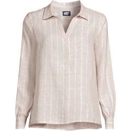 LANDS' END Premium Reinleinen-Schlupfbluse f&uuml;r Damen in Petite-Gr&ouml;&szlig;e, Damen, size: petite, Elfenbein, by Lands' End
