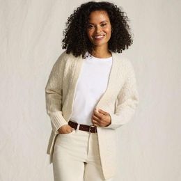 LANDS' END Offener Soft Touch Cardigan f&uuml;r Damen, Damen, size: regular, Elfenbein, Polyester/Polyester-Mischung, by Lands' End