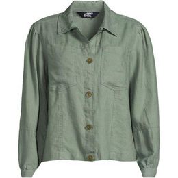 LANDS' END Leinenjacke, Damen,  Gr&uuml;n, Leinen, by Lands' End