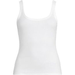 LANDS' END Ripp-Tanktop f&uuml;r Damen, Damen, size: regular, Wei&szlig;, Elasthan/Baumwoll-Mischung, by Lands' End
