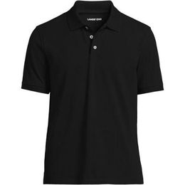 LANDS' END Performance Piqu&eacute;-Poloshirt, Herren,  Schwarz, Baumwoll-Mischung, by Lands' End