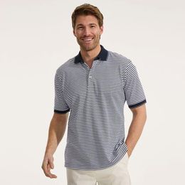 LANDS' END Supima Kurzarm-Polo, Classic Fit, Herren,  Blau, Baumwolle, by Lands' End