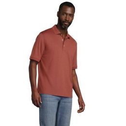 LANDS' END Supima Kurzarm-Polo, Classic Fit, Herren,  Braun, Baumwolle, by Lands' End
