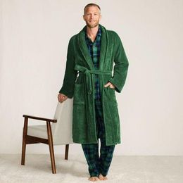 LANDS' END Bademantel aus t&uuml;rkischem Frottee, Herren,  Gr&uuml;n, Baumwolle, by Lands' End