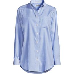 LANDS' END B&uuml;gelleichtes Langarmhemd im Boyfriend-Look f&uuml;r Damen, Damen, size: regular, Blau, Baumwolle, by Lands' End