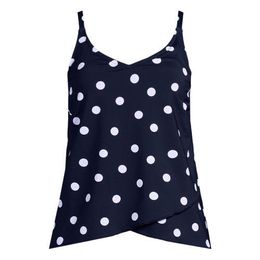 LANDS' END Tankinitop mit Tulpensaum chlorresistent f&uuml;r Damen, Damen, size: regular, Blau, Nylon-Mischung, by Lands' End