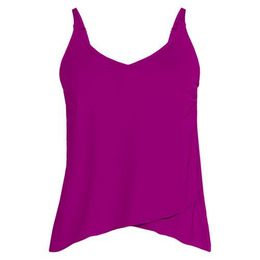 LANDS' END Tankinitop mit Tulpensaum chlorresistent f&uuml;r Damen, Damen, size: regular, Lila, Nylon-Mischung, by Lands' End