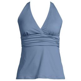 LANDS' END Tankinitop mit V-Ausschnitt in D-Cup, Damen,  Blau, Nylon-Mischung, by Lands' End