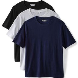 LANDS' END Kurz&auml;rmelige Rundhalsshirts im 3er-Set f&uuml;r Damen in Petite-Gr&ouml;&szlig;e, Damen, size: petite, Multi, Baumwolle/Baumwoll-Mischung, by Lands' End