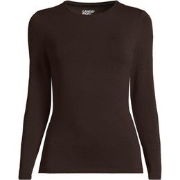 LANDS' END Shirt aus Baumwolle/Modal-Mix mit Rundausschnitt f&uuml;r Damen in Petite-Gr&ouml;&szlig;e, Damen, size: petite, Braun, Baumwolle Modal, by Lands' End