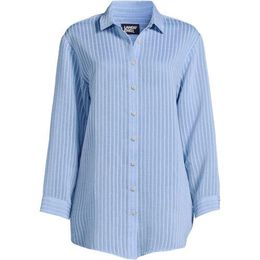 LANDS' END Leichtes, geripptes Strandkleid f&uuml;r Damen, Damen, size: regular, Blau, by Lands' End