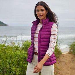 LANDS' END Daunenweste WANDERWEIGHT Verstaubar Ultraleicht, Damen,  Pink, Nylon, by Lands' End