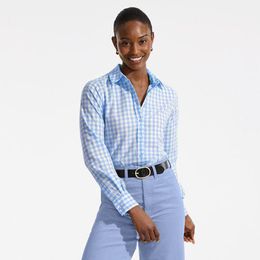 LANDS' END Lange leichte Flanellbluse f&uuml;r Damen, Damen, size: regular, Blau, by Lands' End