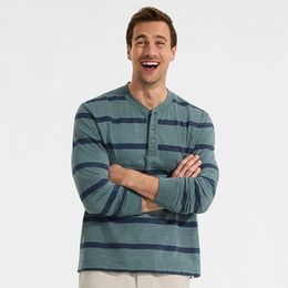 LANDS' END Flammgarn-Henleyshirt aus reiner Baumwolle, Herren,  Gr&uuml;n, Baumwolle, by Lands' End