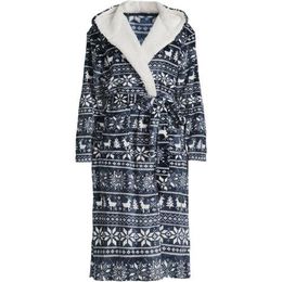 LANDS' END Fleece-Kapuzenmorgenmantel f&uuml;r Damen, Damen, size: regular, Blau, Polyester, by Lands' End