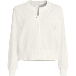 LANDS' END Kurzer Feinstrick-Cardigan aus Baumwolle f&uuml;r Damen in Plus-Gr&ouml;&szlig;e, Damen, size: plus, Elfenbein, Baumwolle, by Lands' End