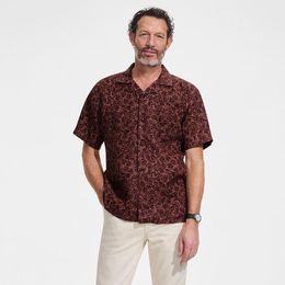LANDS' END Premium Reinleinen-Hemd mit Kuba-Kragen, Herren,  Braun, Baumwolle/Leinen, by Lands' End