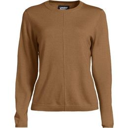 LANDS' END Merino-Pullover f&uuml;r Damen in Petite-Gr&ouml;&szlig;e, Damen, size: petite, Beige, Wolle, by Lands' End