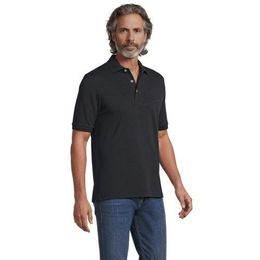 LANDS' END Supima Kurzarm-Polo, Classic Fit, Herren,  Schwarz, Baumwolle, by Lands' End