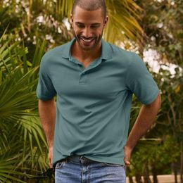 LANDS' END Supima Kurzarm-Polo, Classic Fit, Herren,  Gr&uuml;n, Baumwolle, by Lands' End