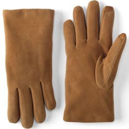LANDS' END Veloursleder-Handschuhe, Damen,  Beige, Leder/Rauleder, by Lands' End